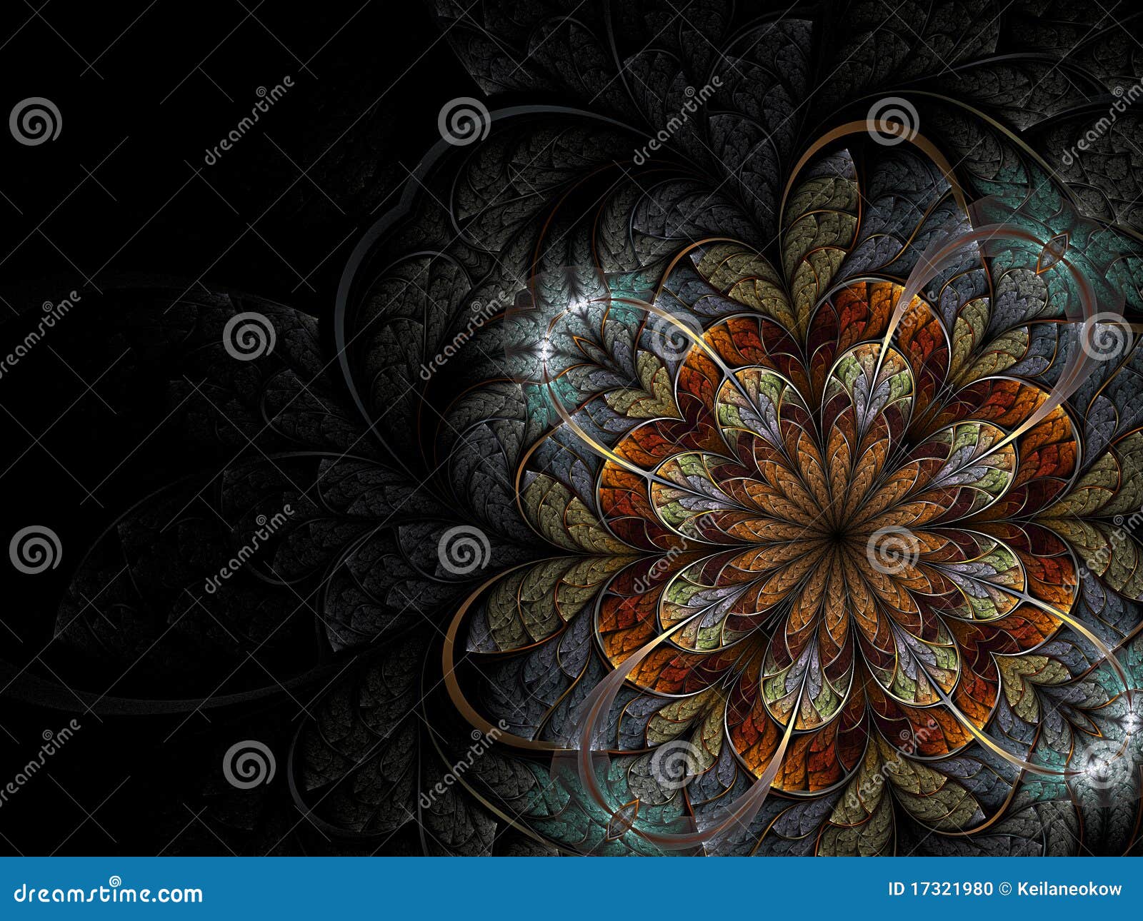 Colorful fractal flower stock illustration. Illustration of graphic ...