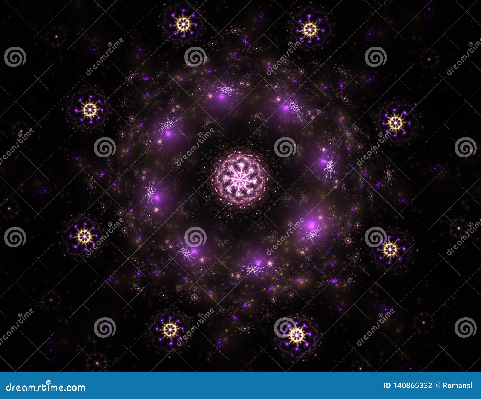 Colorful Fractal Rings, Digital Artwork Stock Illustration ...