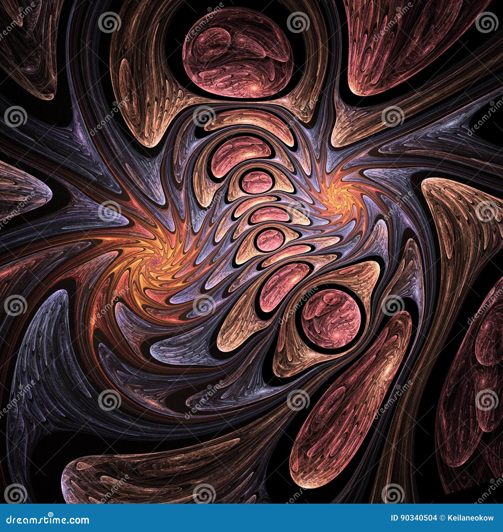 Colorful fractal spirals stock illustration. Illustration of futuristic ...