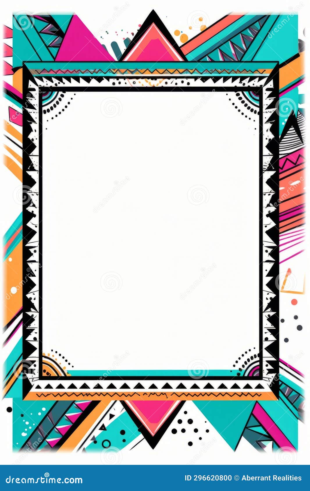 A Colorful Frame with an Abstract Design on it Stock Illustration ...