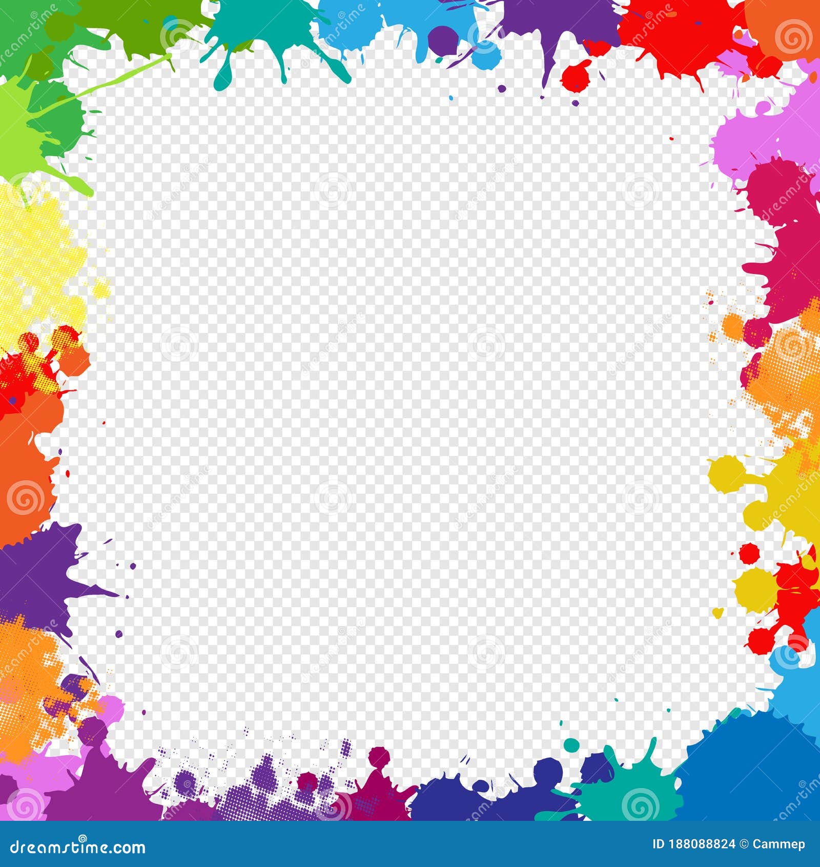 Colorful Frame with Blobs Isolated Transparent Background Stock Vector ...