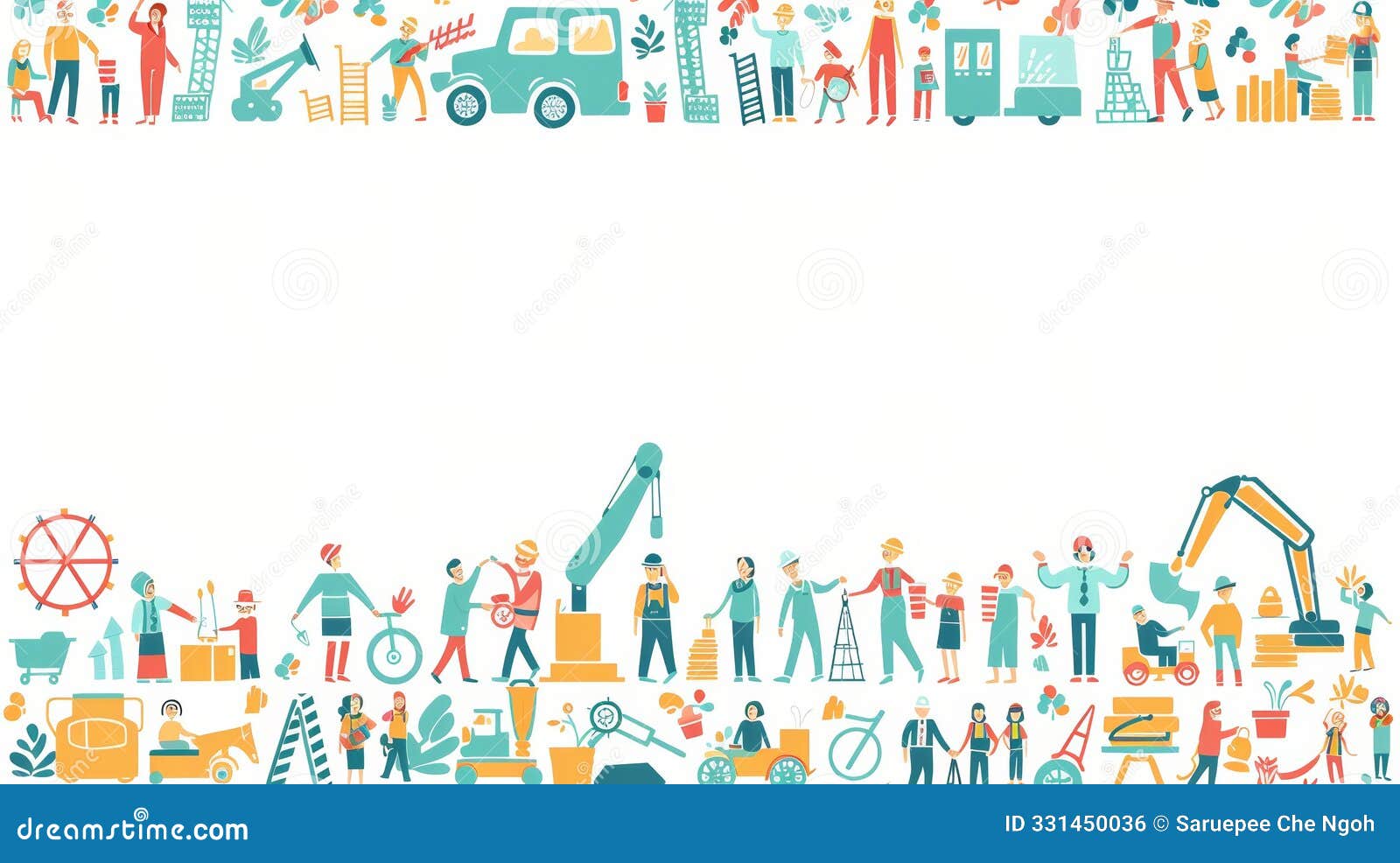 Colorful Frame Border Background for Labor Day Celebrations with ...