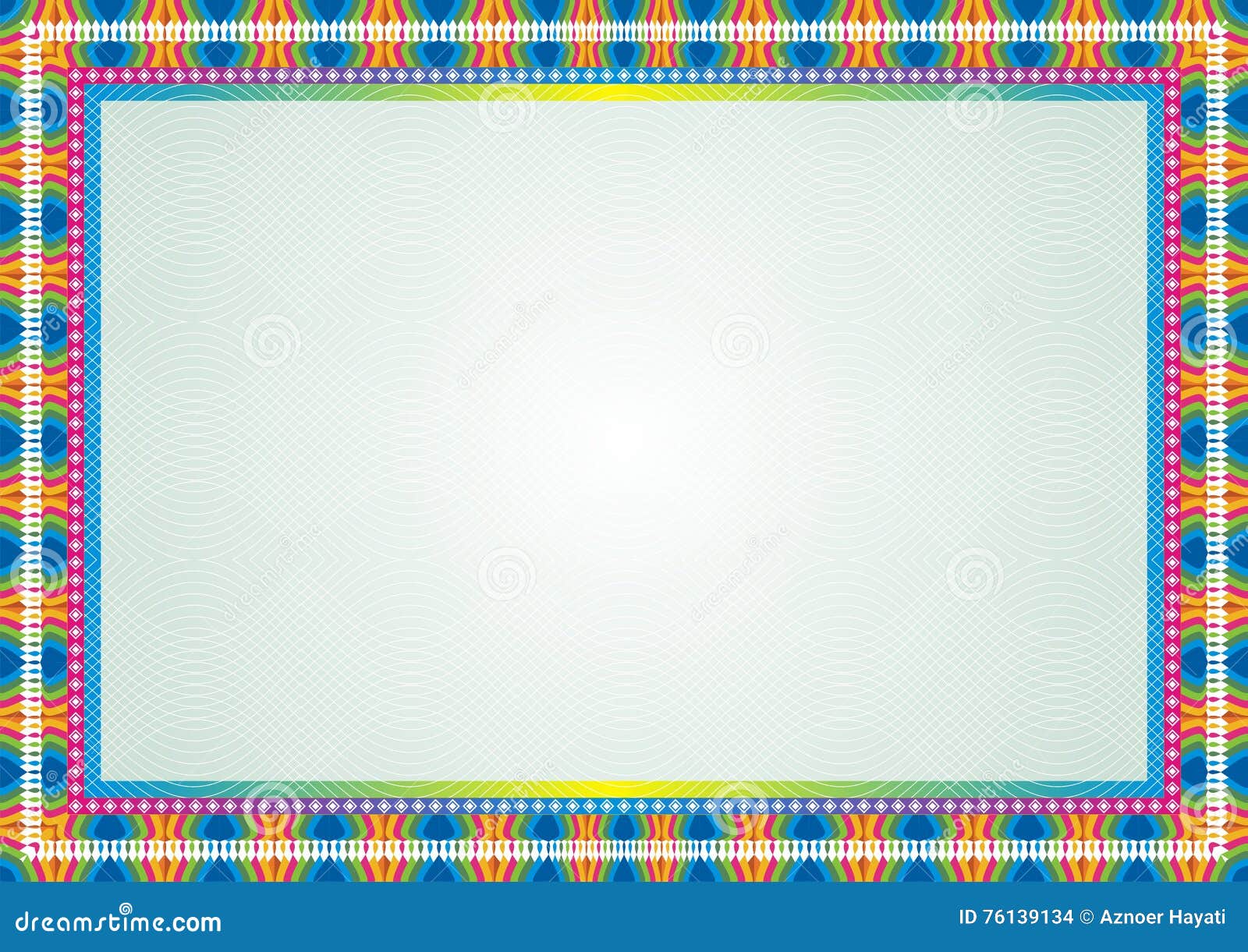 Colorful Frame - Border for Certificate Template Stock Vector ...