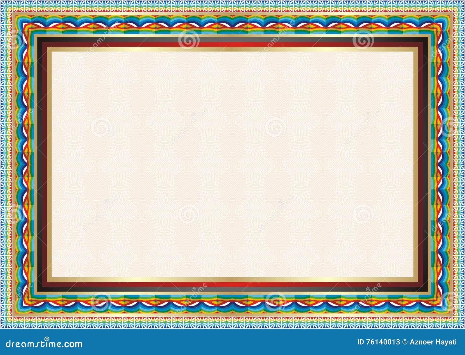 Colorful Frame - Border for Certificate Template Stock Vector ...