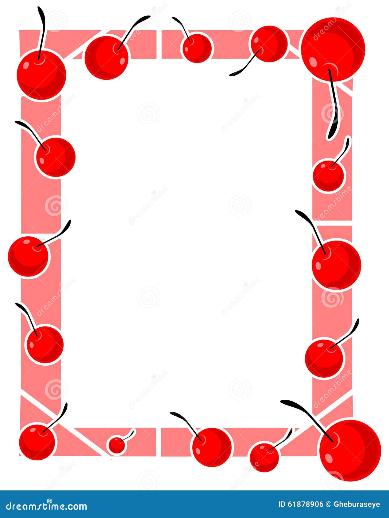 Colorful Frame with Cherries Stock Vector - Illustration of background ...