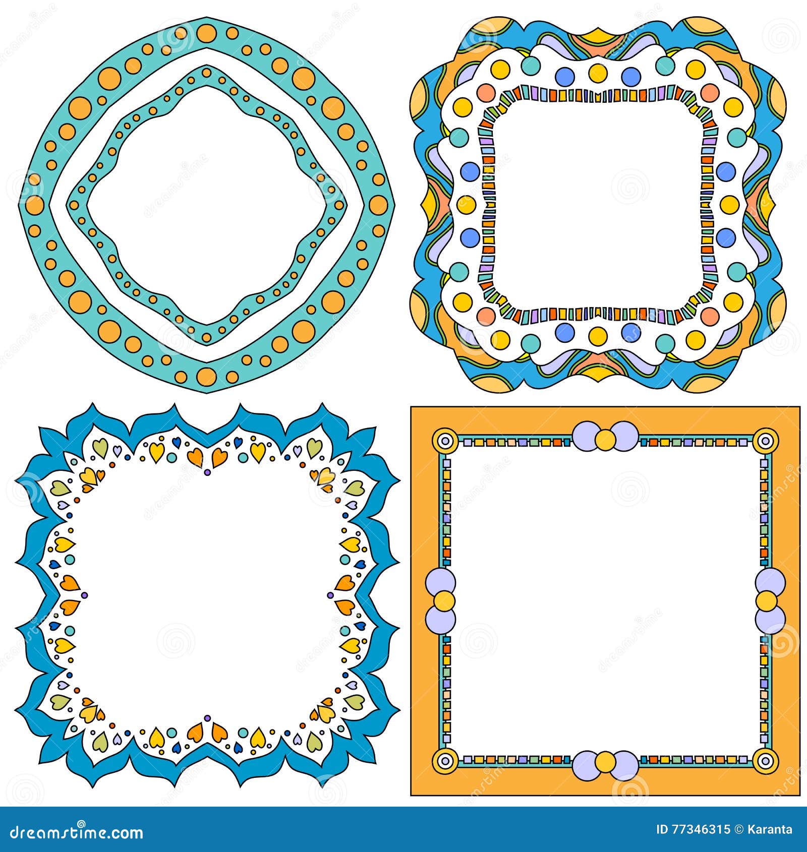 Colorful Frame Collection stock vector. Illustration of white - 77346315