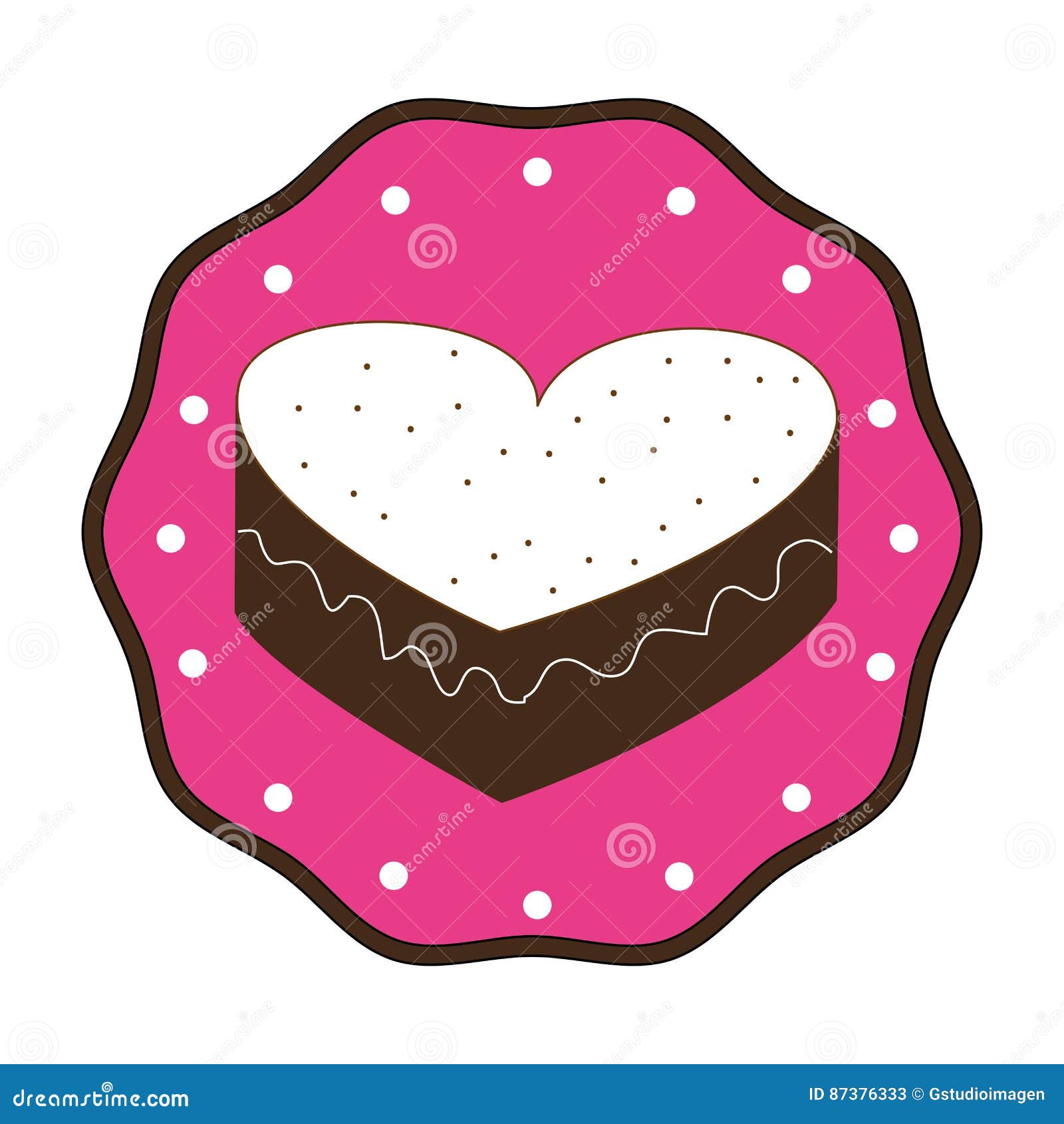 Colorful Frame Dotted with Heart Shape Cake Stock Vector - Illustration ...