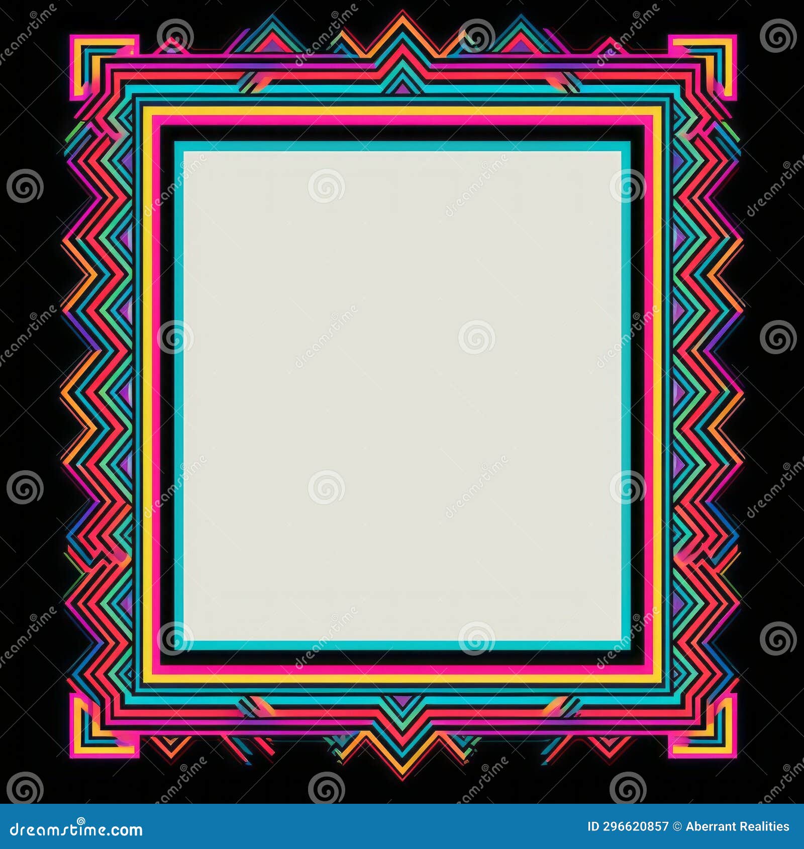 A Colorful Frame with an Empty Space in the Middle Stock Illustration ...