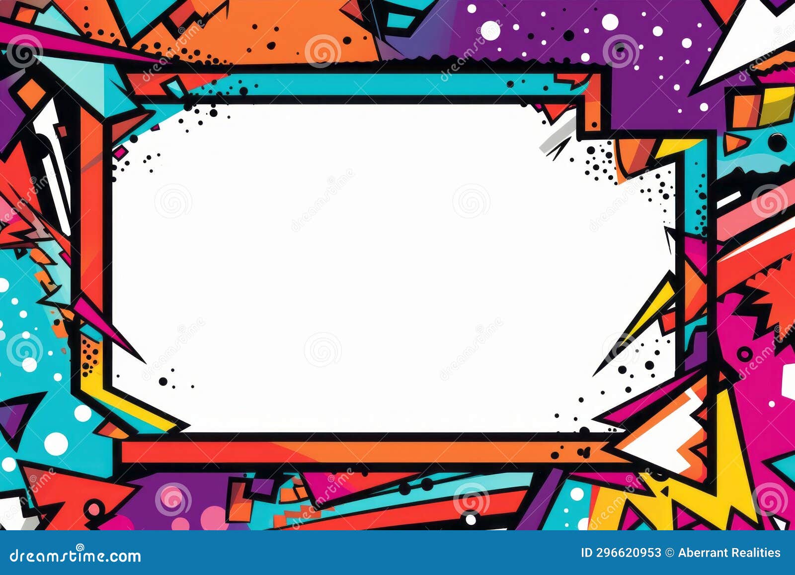 A Colorful Frame with Graffiti Art on it Stock Illustration ...