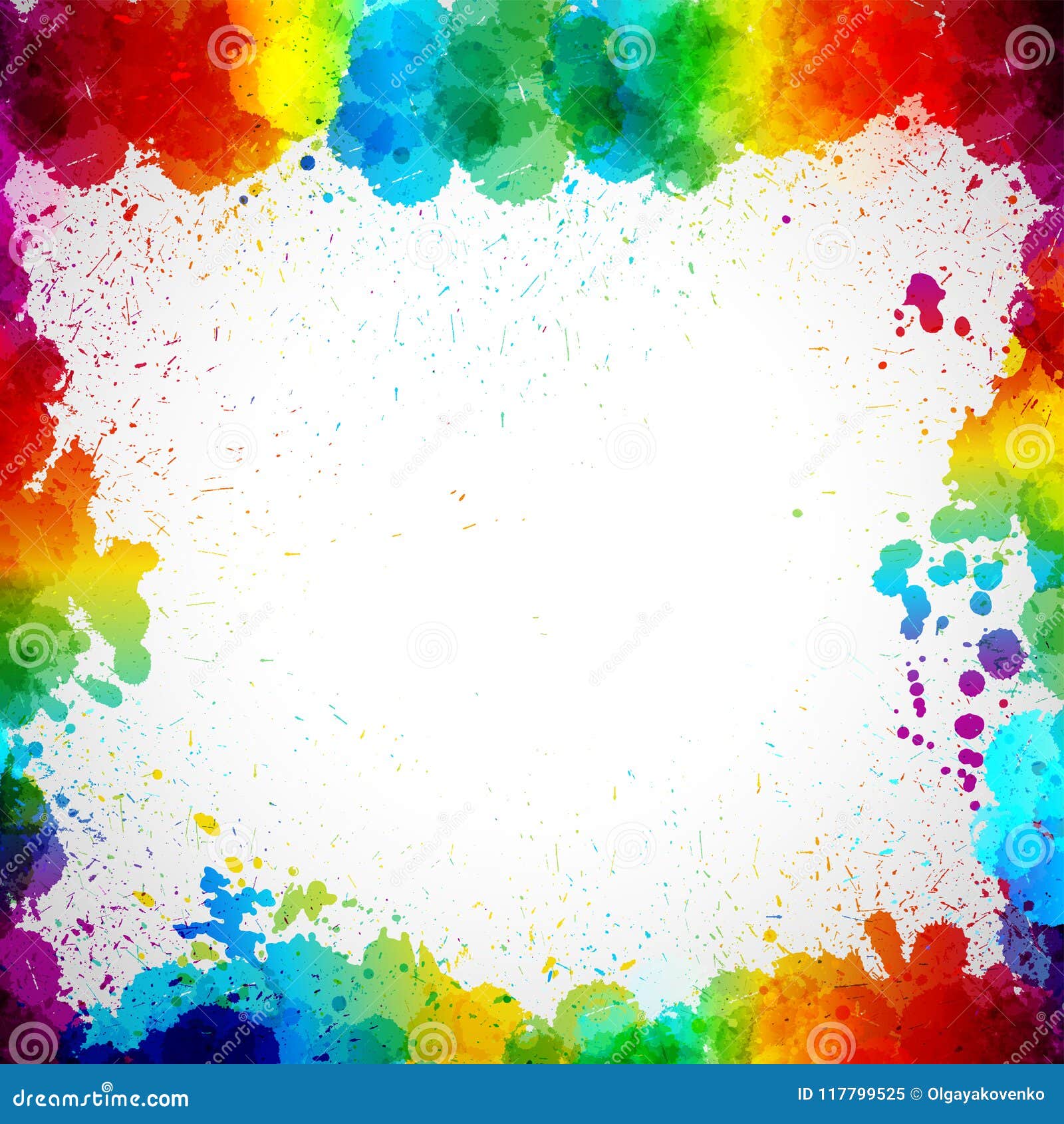 Colorful Frame Made in Splash Paint Drop Blots Stock Vector ...