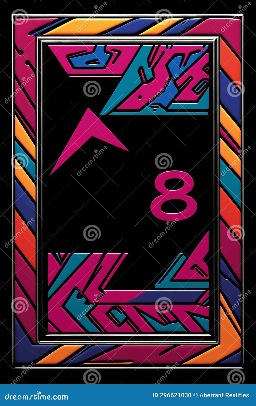 A Colorful Frame with the Number 8 on it Stock Illustration ...