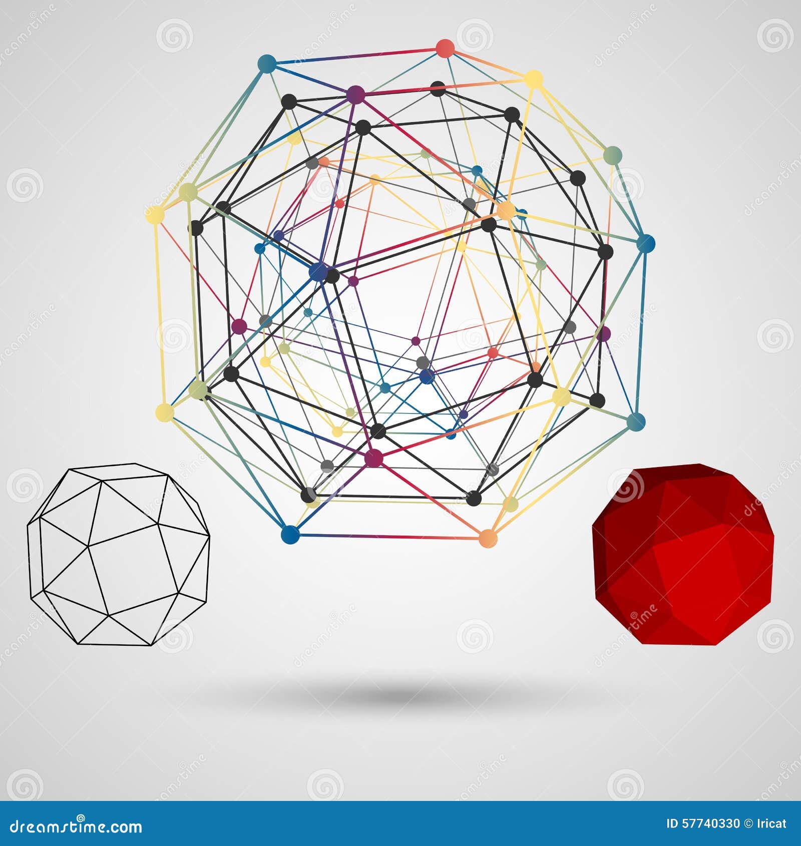 Colorful Frame of the Polygon with Points at the Vertices on a Light ...