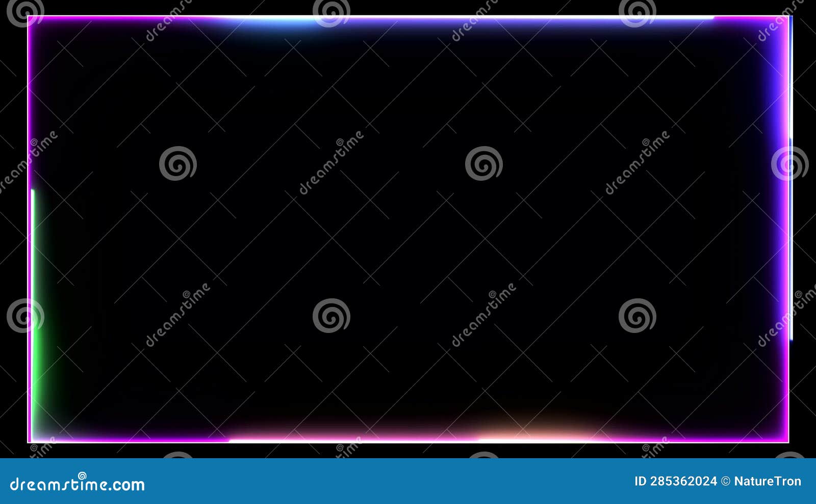 A Colorful Frame - a Rectangle on a Black Background Stock Footage ...