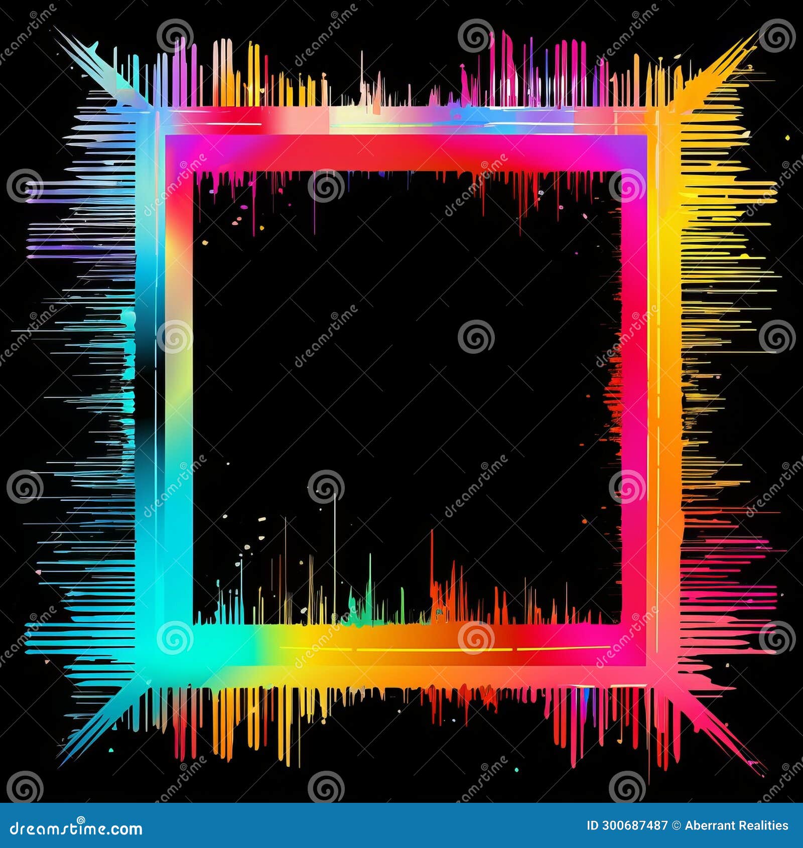 A Colorful Frame with Sound Waves on it Stock Image - Image of ...