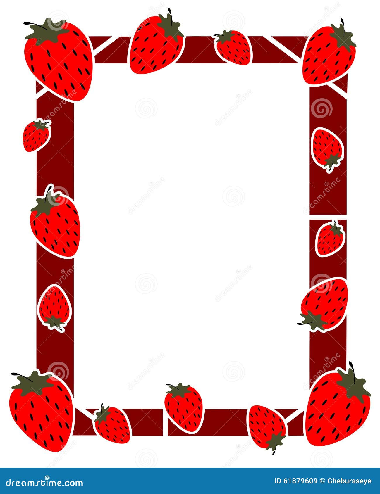 Colorful Frame with Strawberry Isolated Stock Vector - Illustration of ...