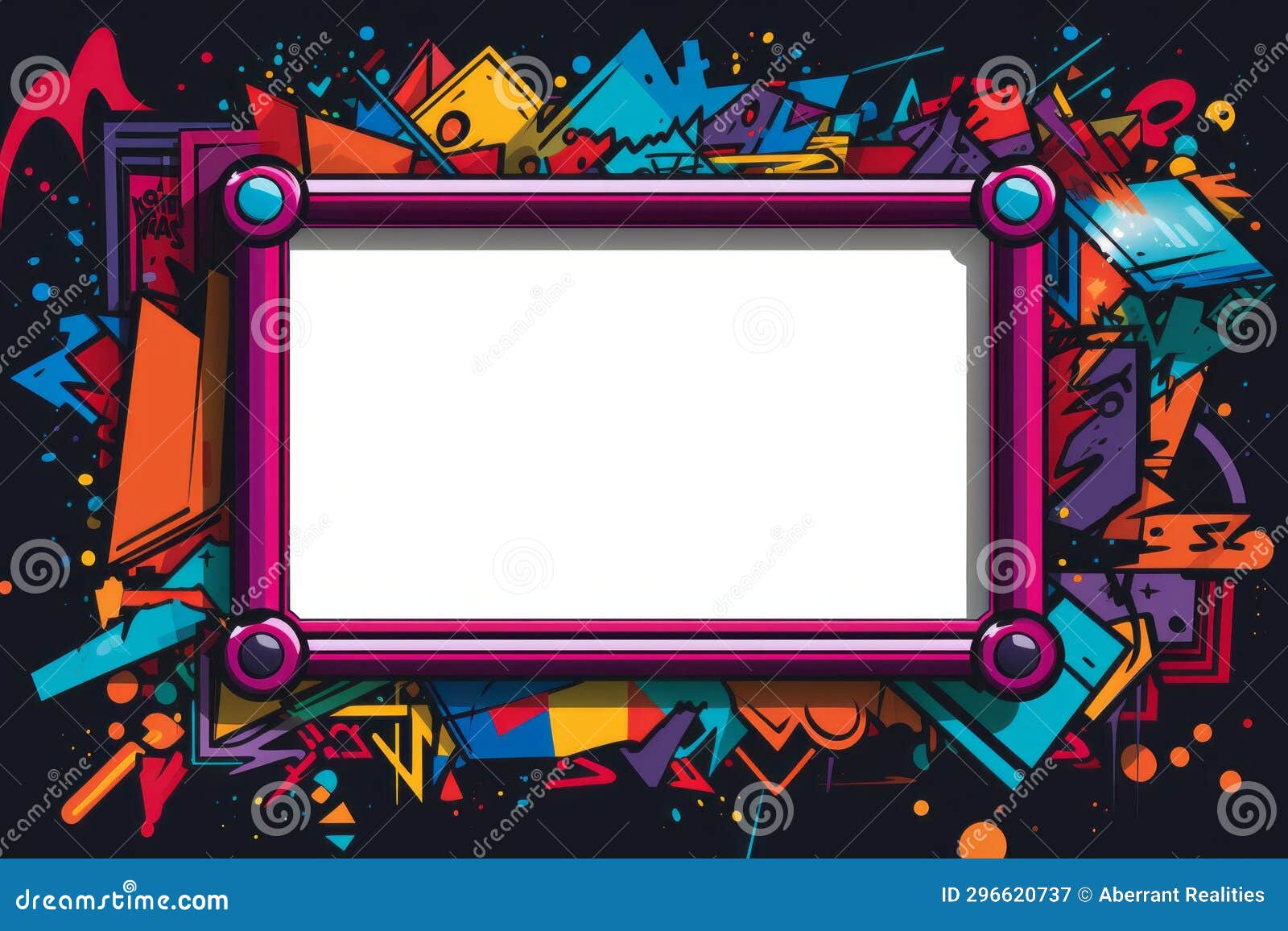 A Colorful Frame Surrounded by Graffiti Art Stock Illustration ...