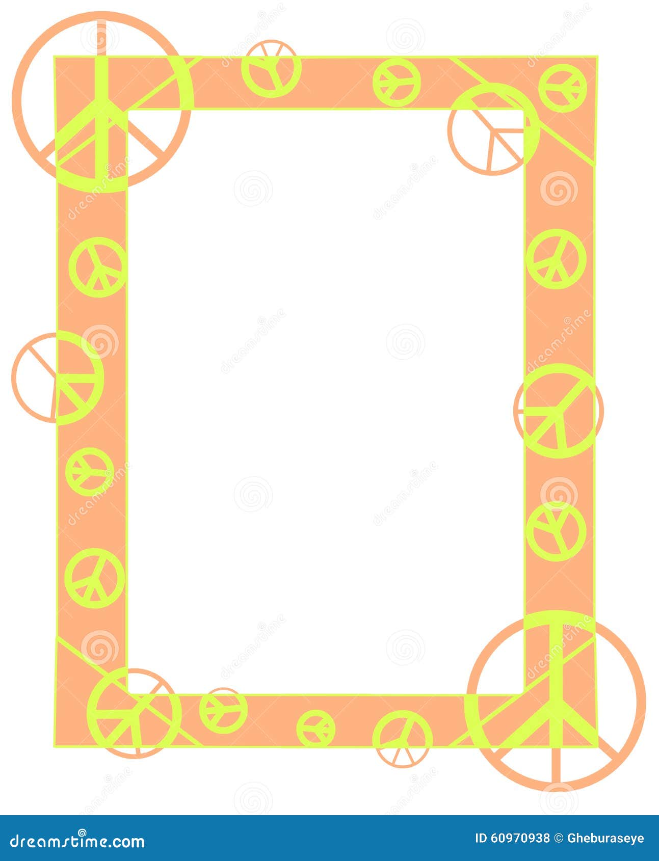 Colorful Frame with Symbol of Peace Isolated Stock Illustration ...