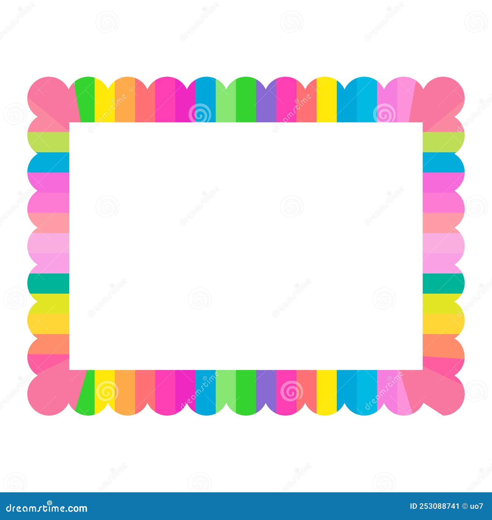 Colorful Frame Vector. Decorative Rainbow Color Border Frame. Isolated ...