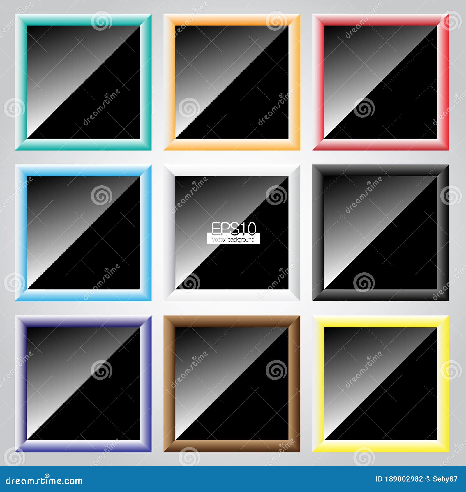 Colorful frame vector set stock illustration. Illustration of isolated ...