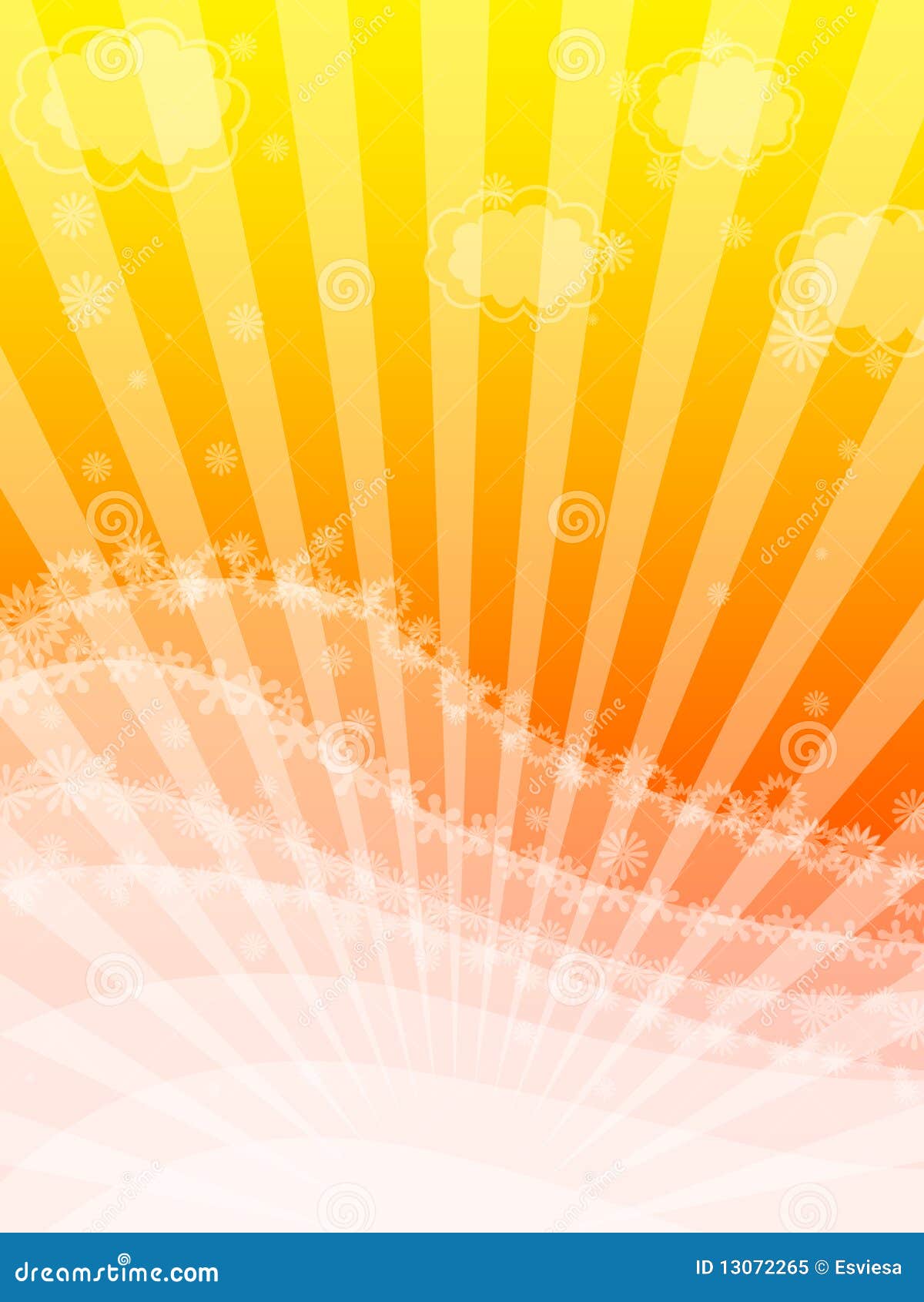 Colorful Frame with Waves and Sun Beams Stock Illustration ...