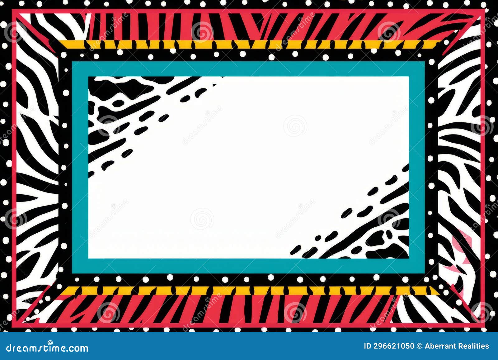 A Colorful Frame with Zebra Print on it Stock Illustration ...
