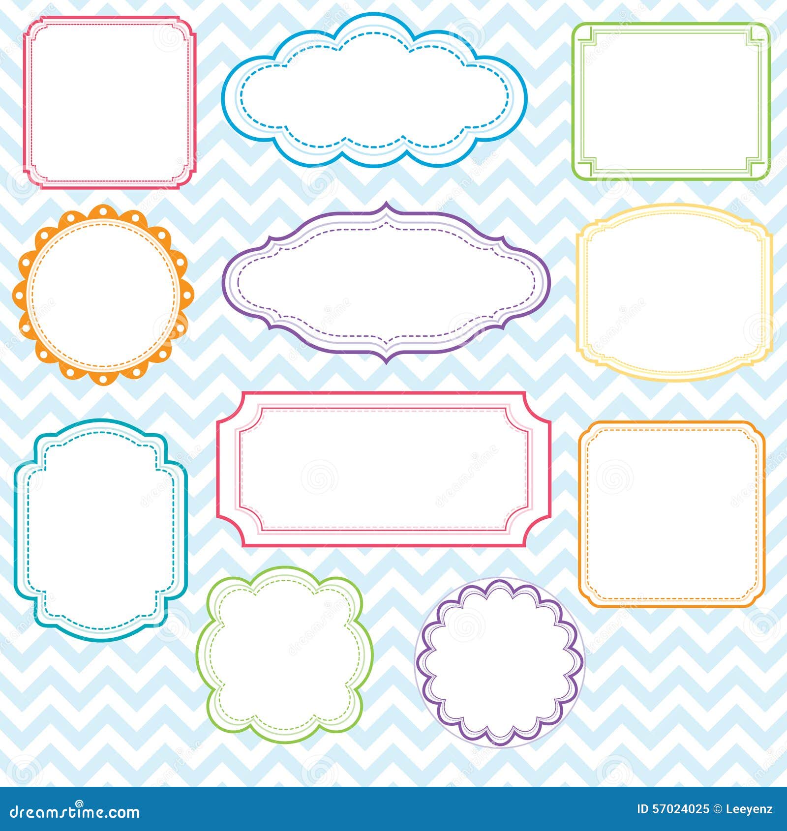 Colorful Frames Design Set stock vector. Illustration of banner - 57024025