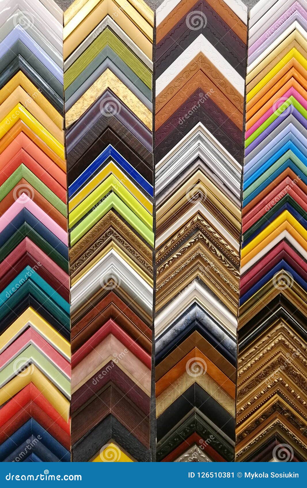 Colorful Frames Molding Samples of Picture. Background Texture Stock ...