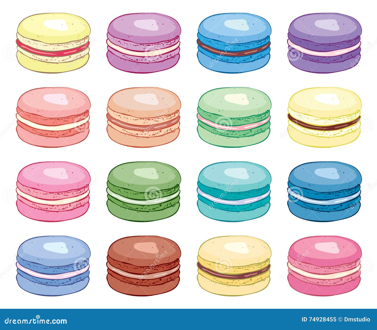 Colorful French Macarons, Vector Stock Vector - Illustration of cookies ...