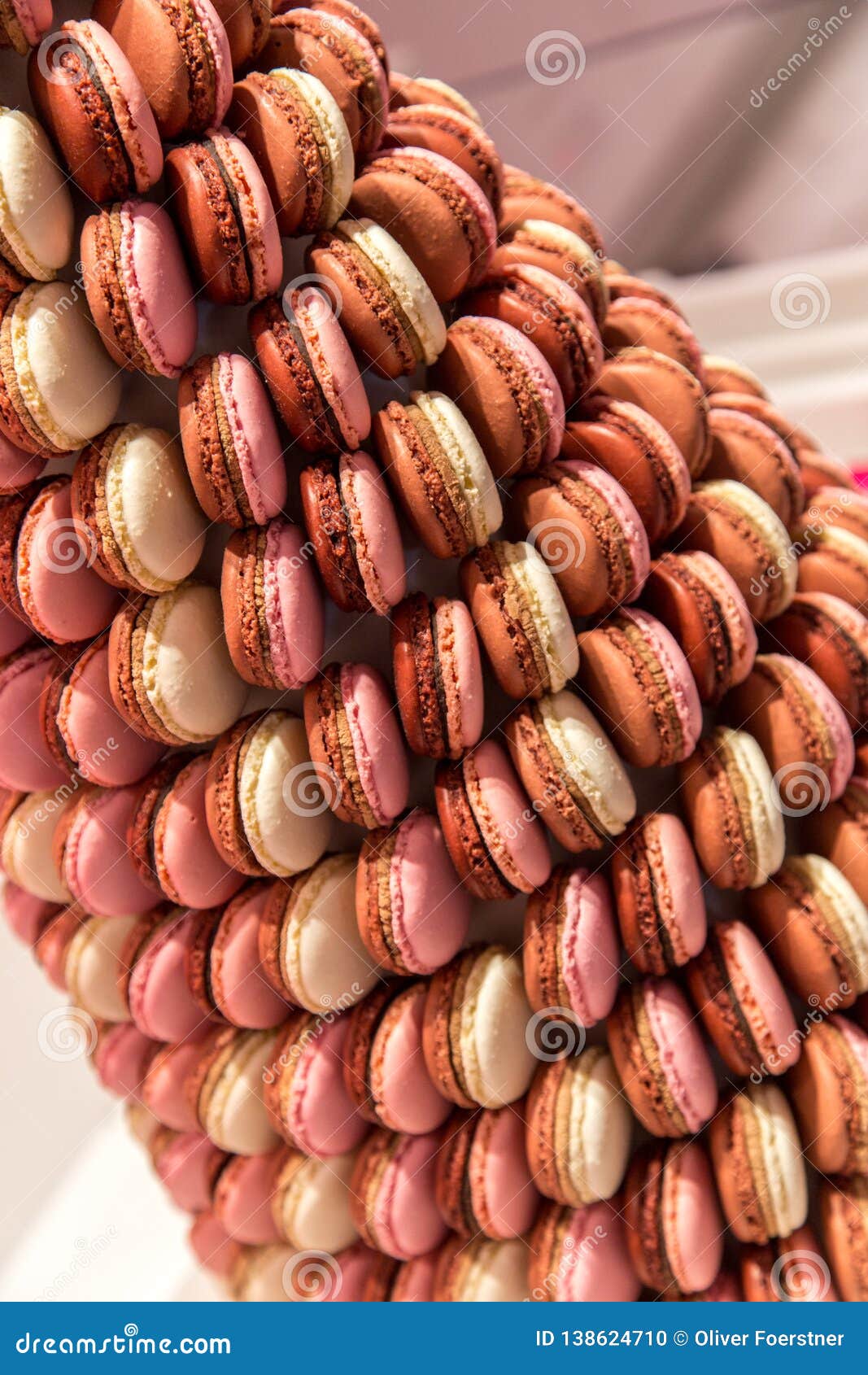 Pyramid of French Macarons stock photo. Image of candy - 138624710