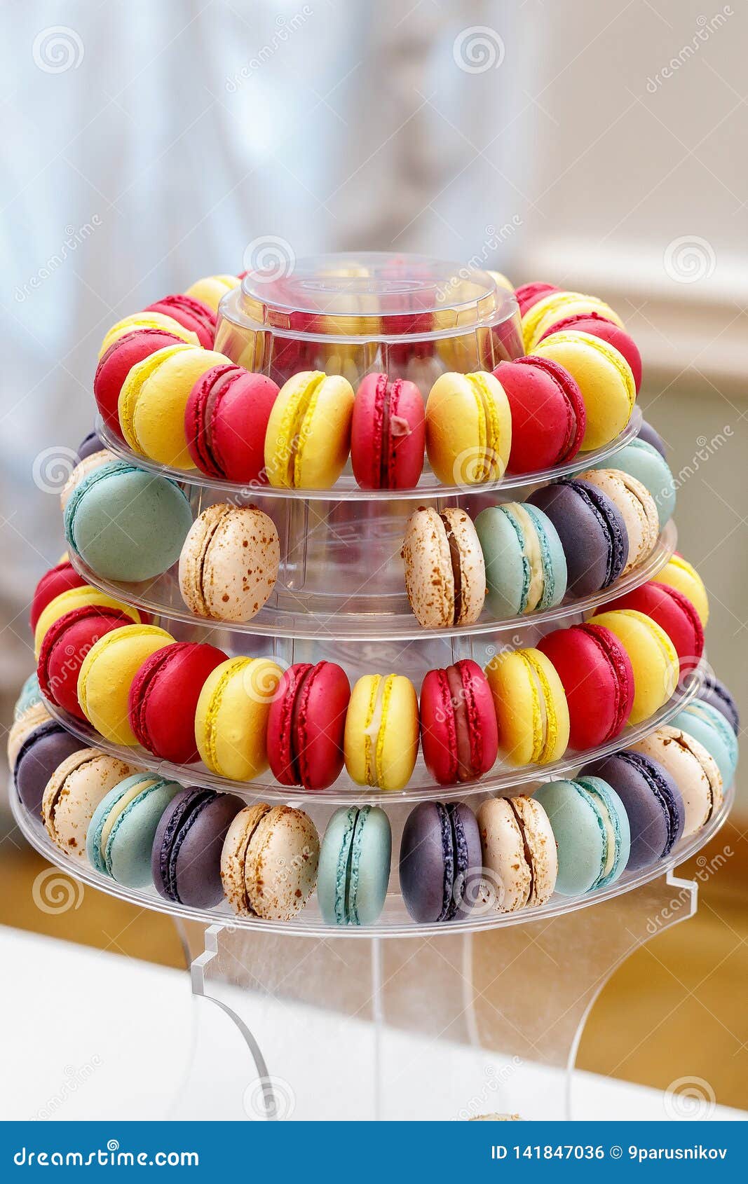Colorful French Macarons Formed As a Pyramid. Stock Photo - Image of ...