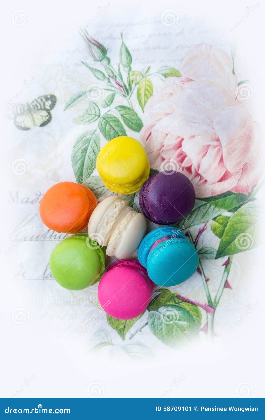 Colorful french macarons stock image. Image of orange - 58709101
