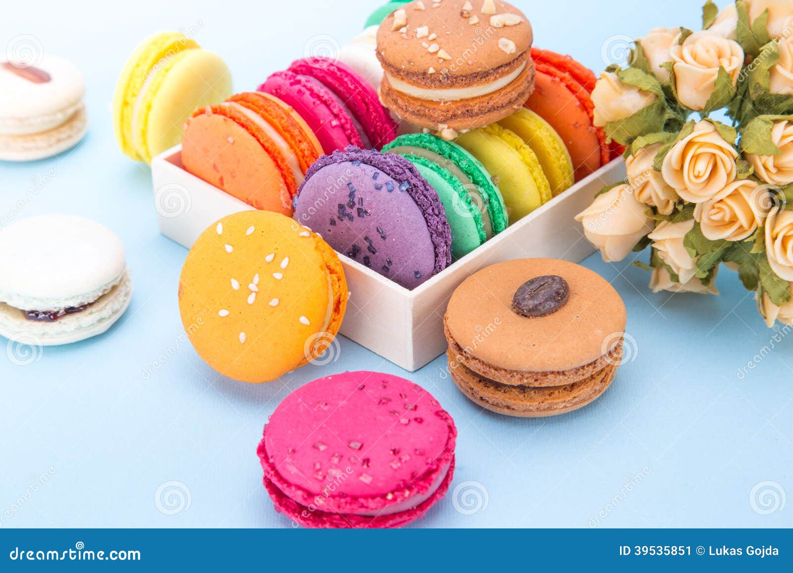 Colorful french macaroons stock image. Image of food - 39535851