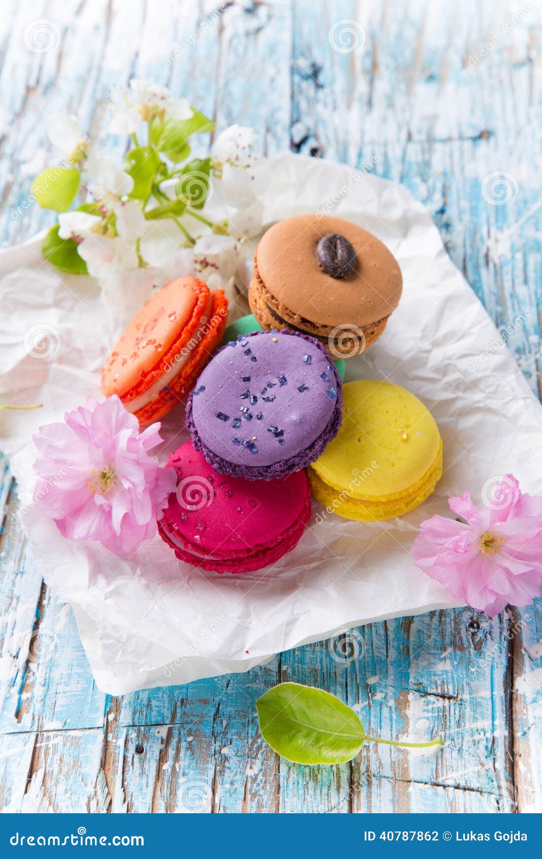 Colorful french macaroons stock photo. Image of pile - 40787862