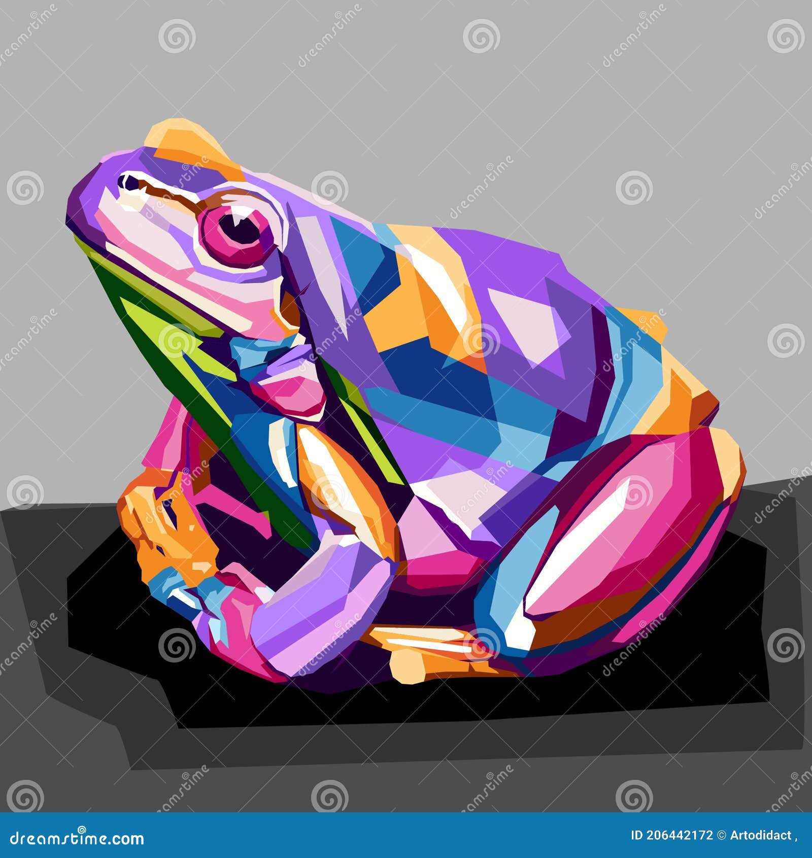 Colorful Frog Pop Art Portrait Premium Vector Stock Photo - Image of ...
