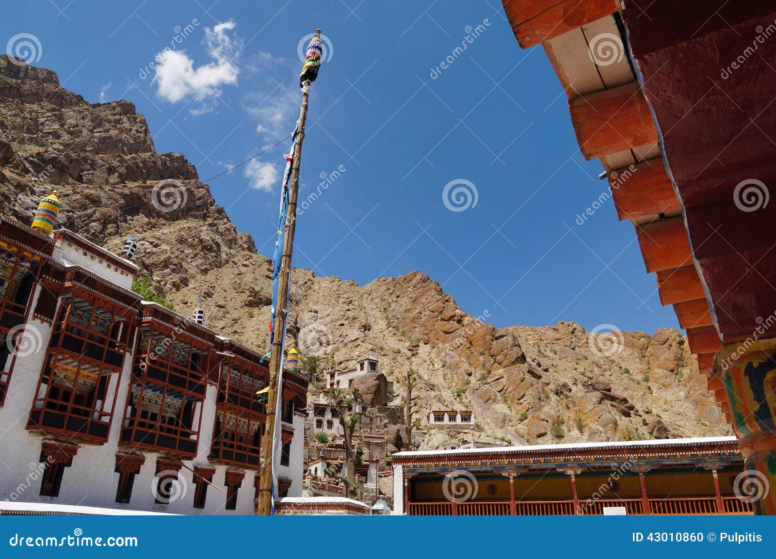 Colorful Front Compound of Hemis Monastery in Ladakh, India Stock Photo ...