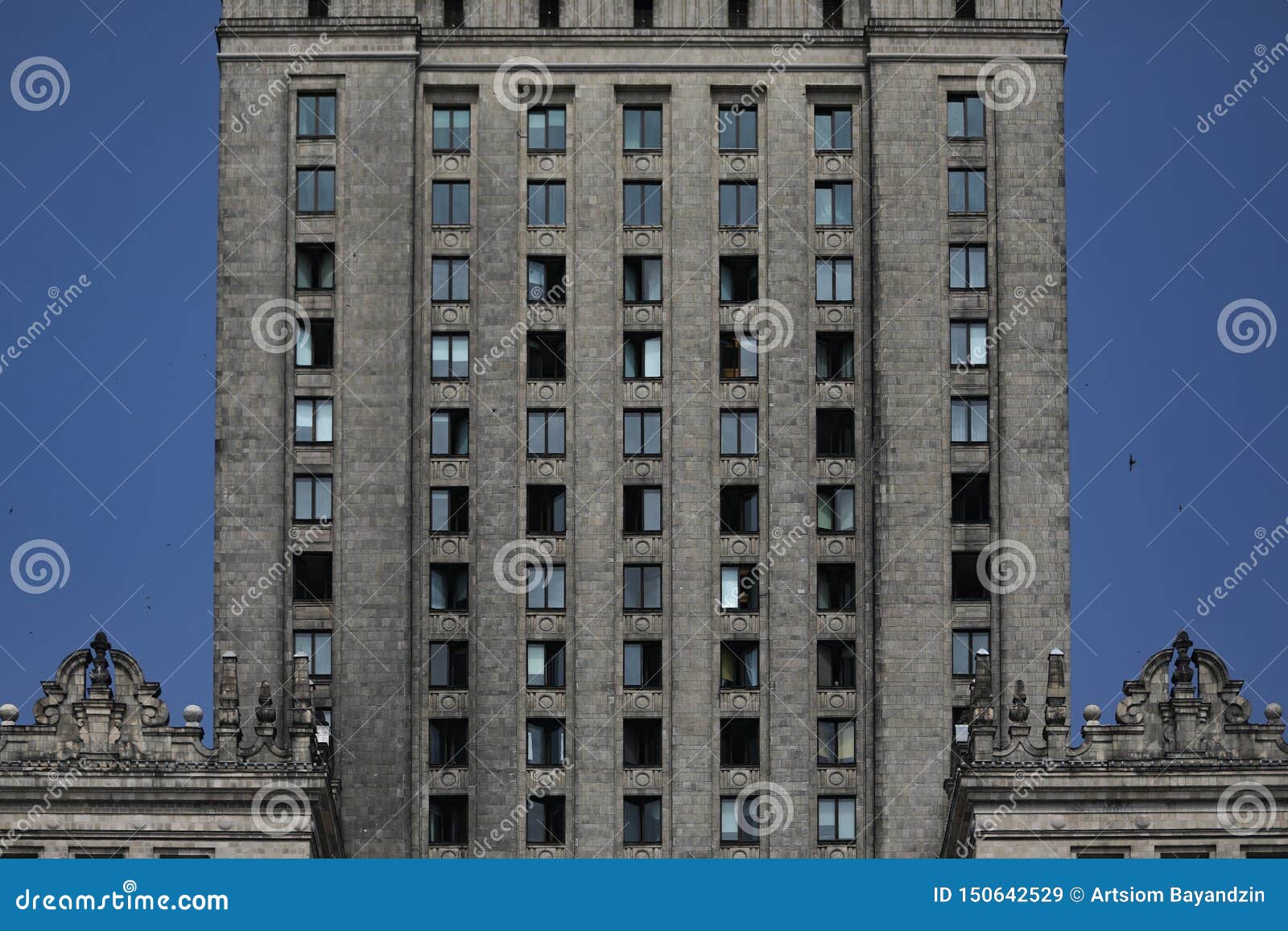 Colorful Front of Residential Building in Warsaw. Vertical Patterns ...