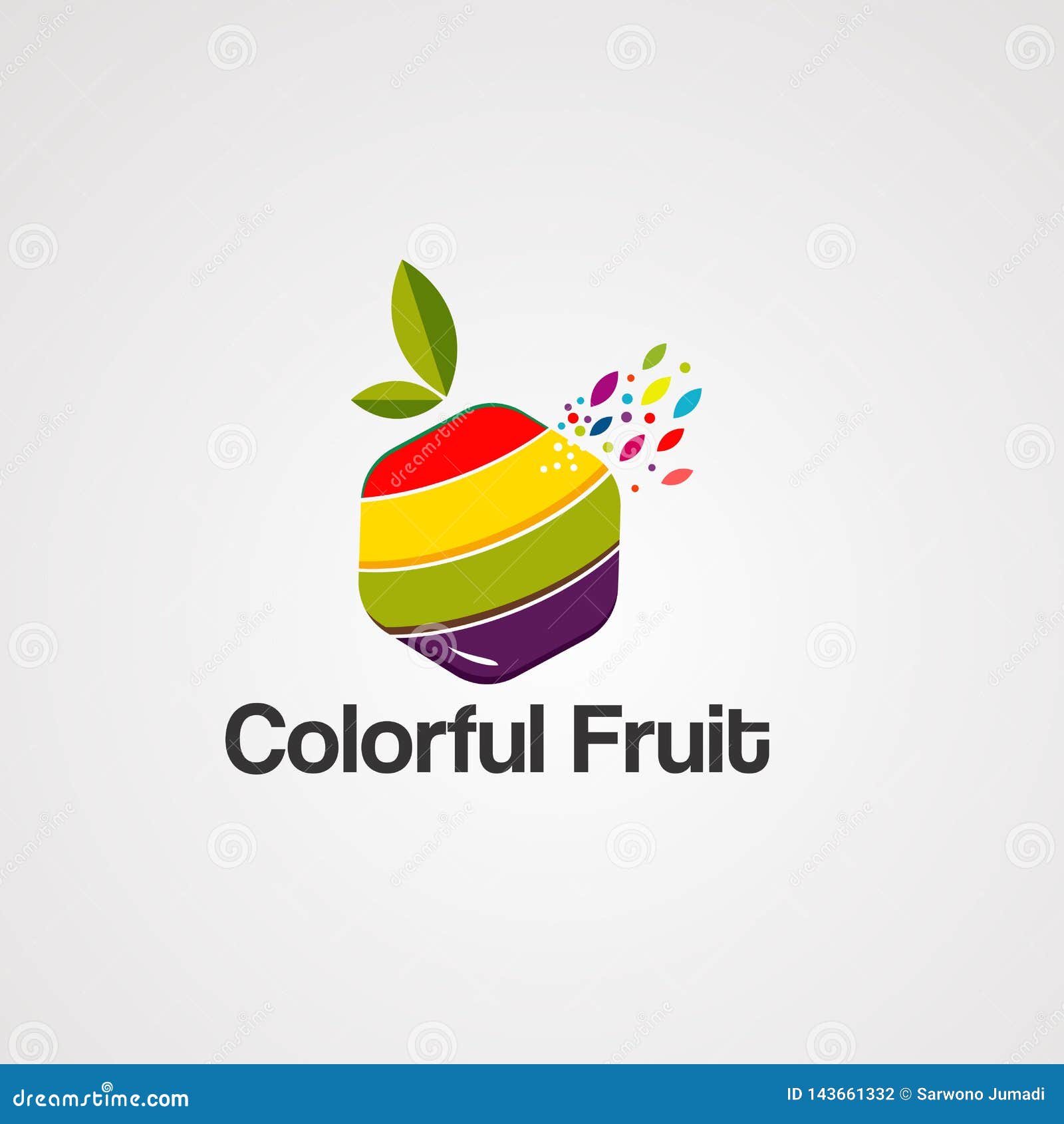 Colorful Fruit on Box with Leaf Logo Vector, Icon, Element, and ...