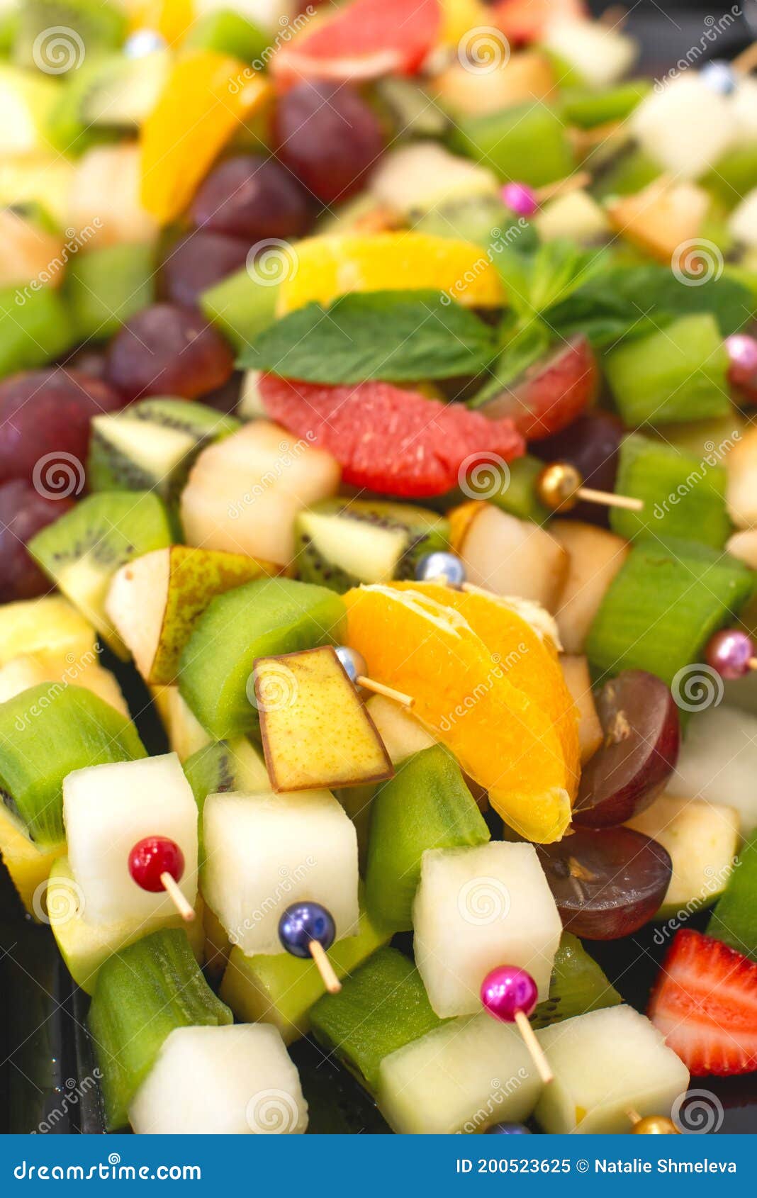 Colorful fruit canapes stock image. Image of food, cuisine - 200523625