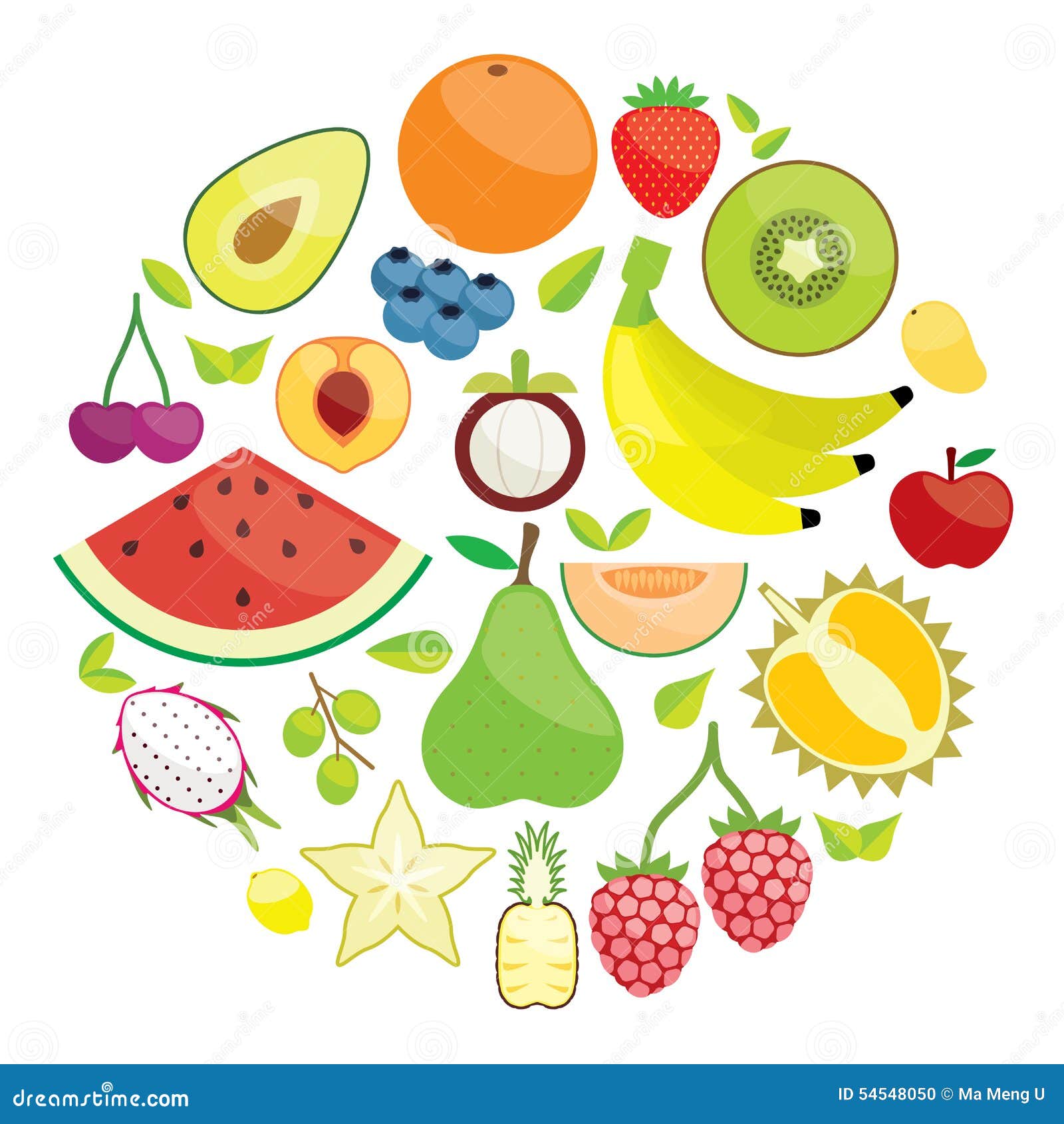 Colorful Fruit Circle Illustration Stock Vector - Illustration of ...