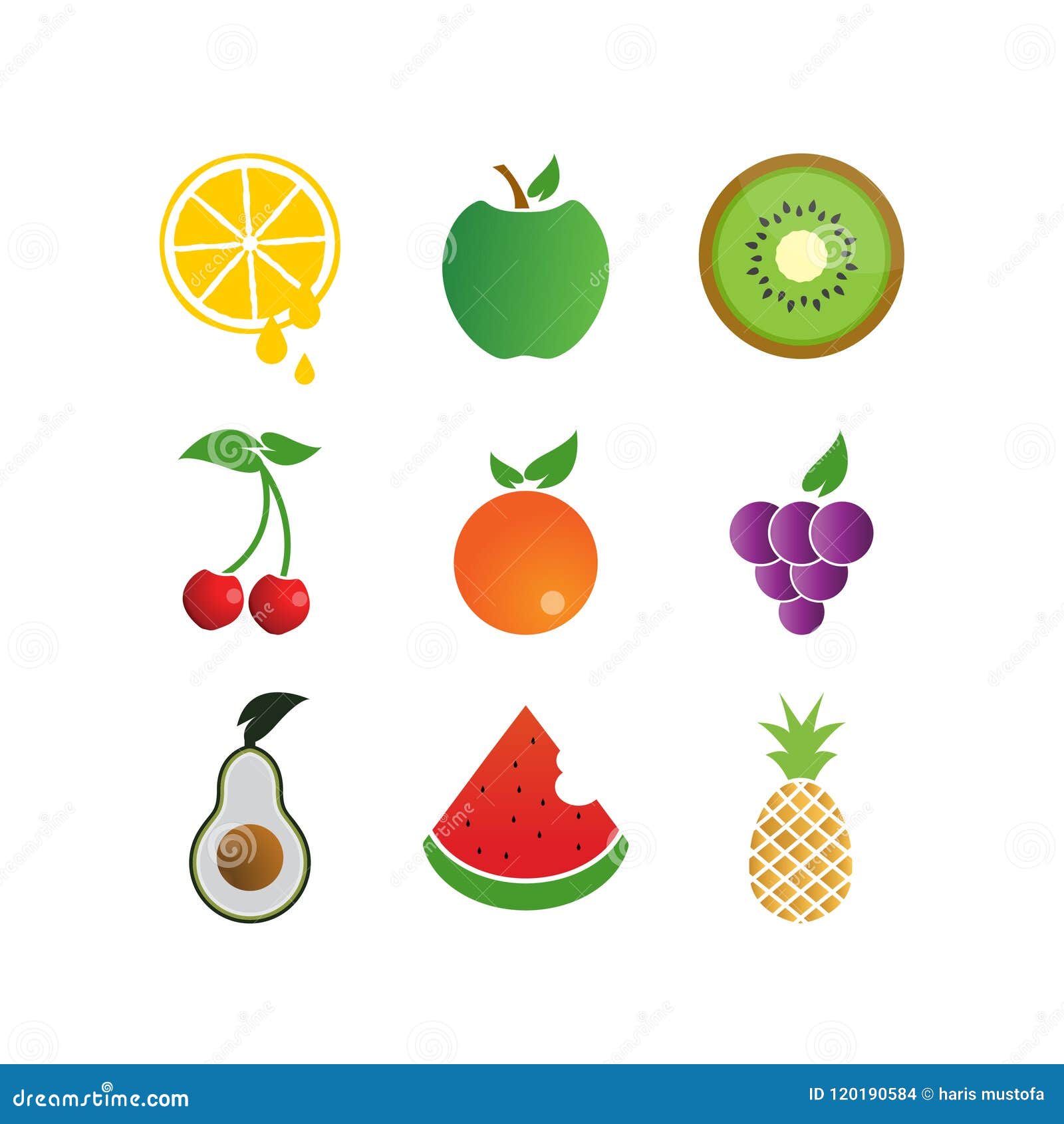 Colorful Fruit Logo Icon Template Stock Vector - Illustration of lemon ...