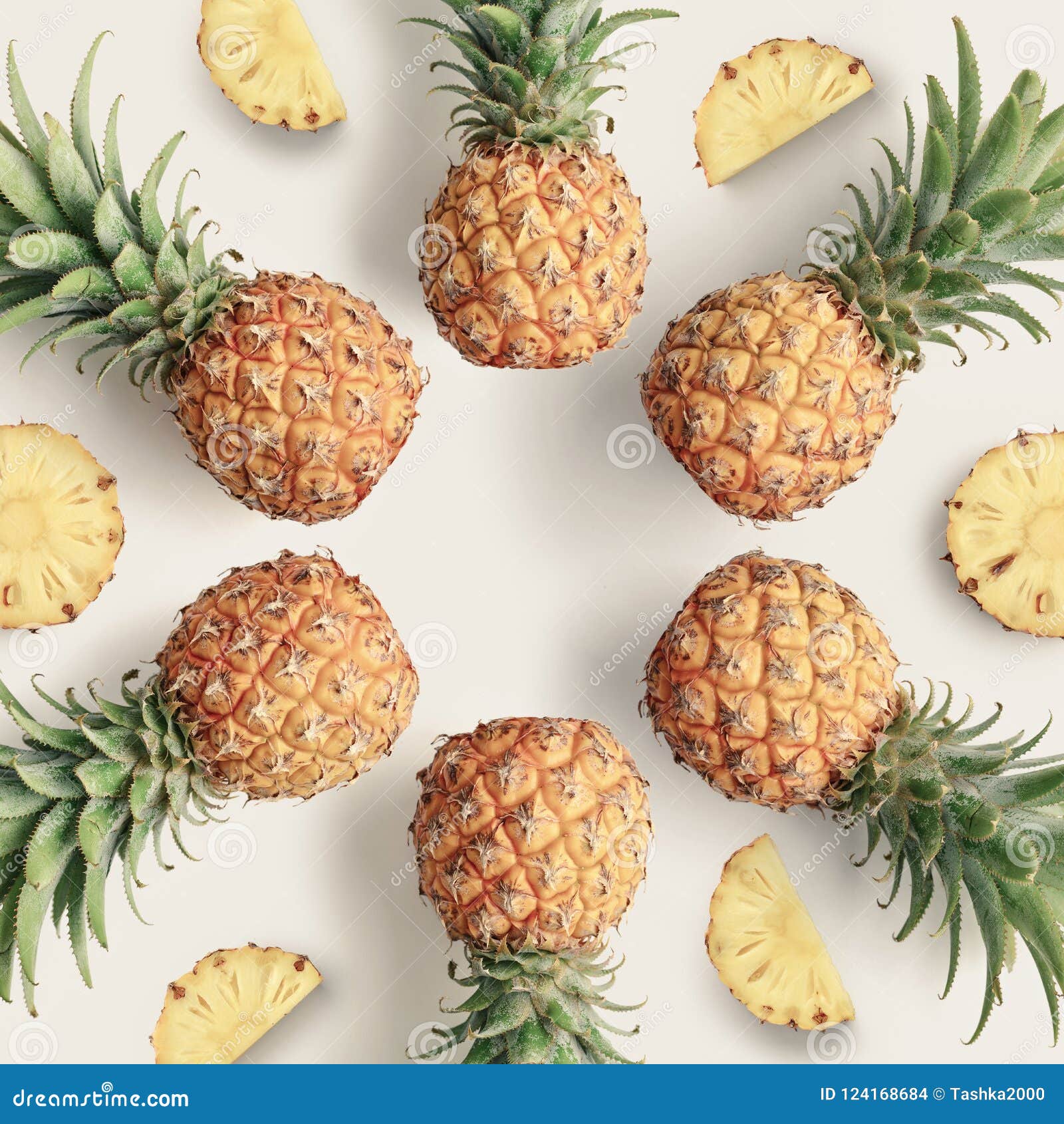 Colorful Fruit Pattern of Fresh Pineapples Stock Photo - Image of ...