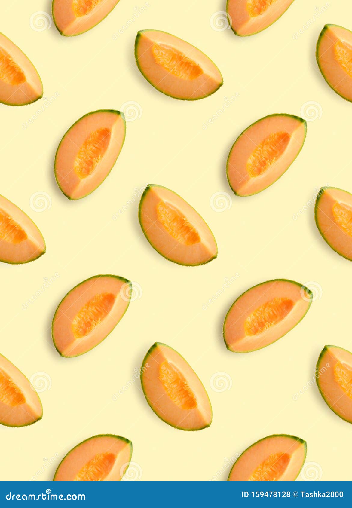 Colorful Fruit Pattern of Melon Slices Stock Photo - Image of sweet ...