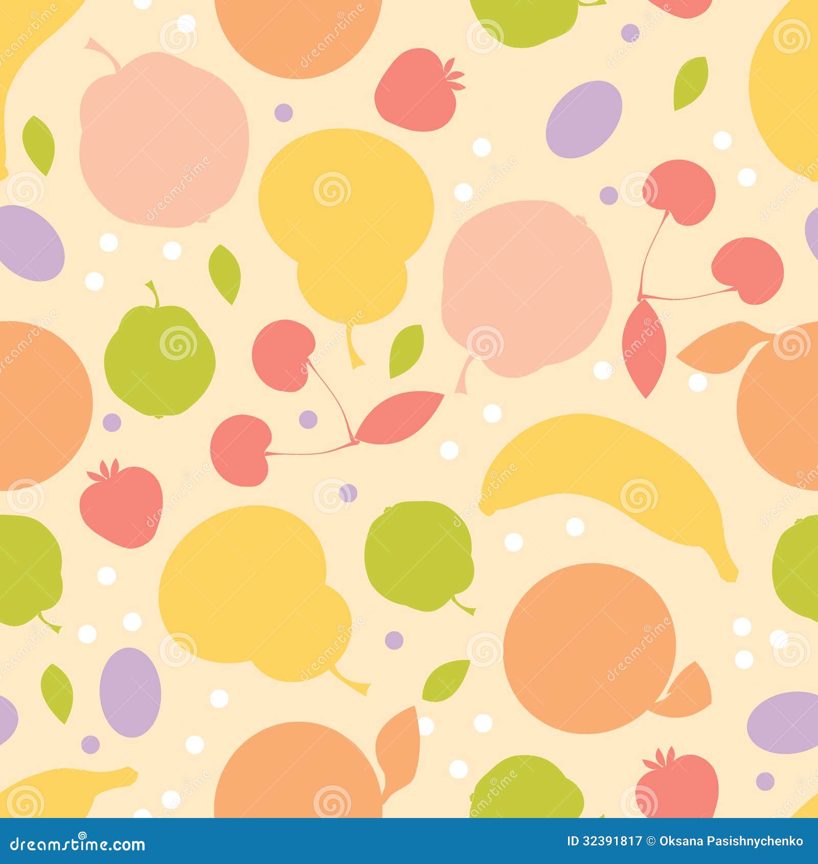 Colorful Fruit Seamless Pattern Background Stock Vector - Illustration ...