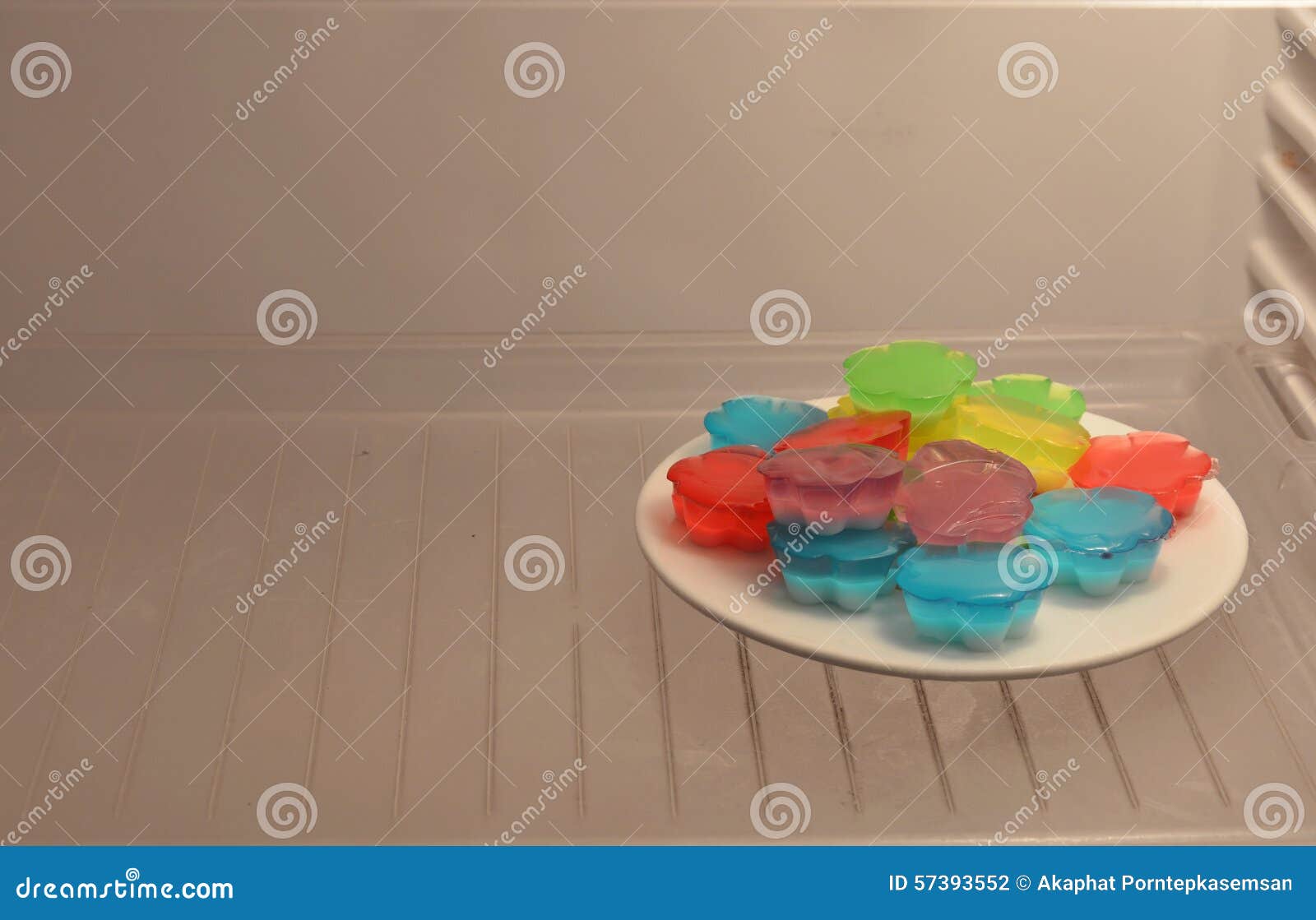 Colorful Fruits Jelly in Refrigerator Stock Photo - Image of dessert ...