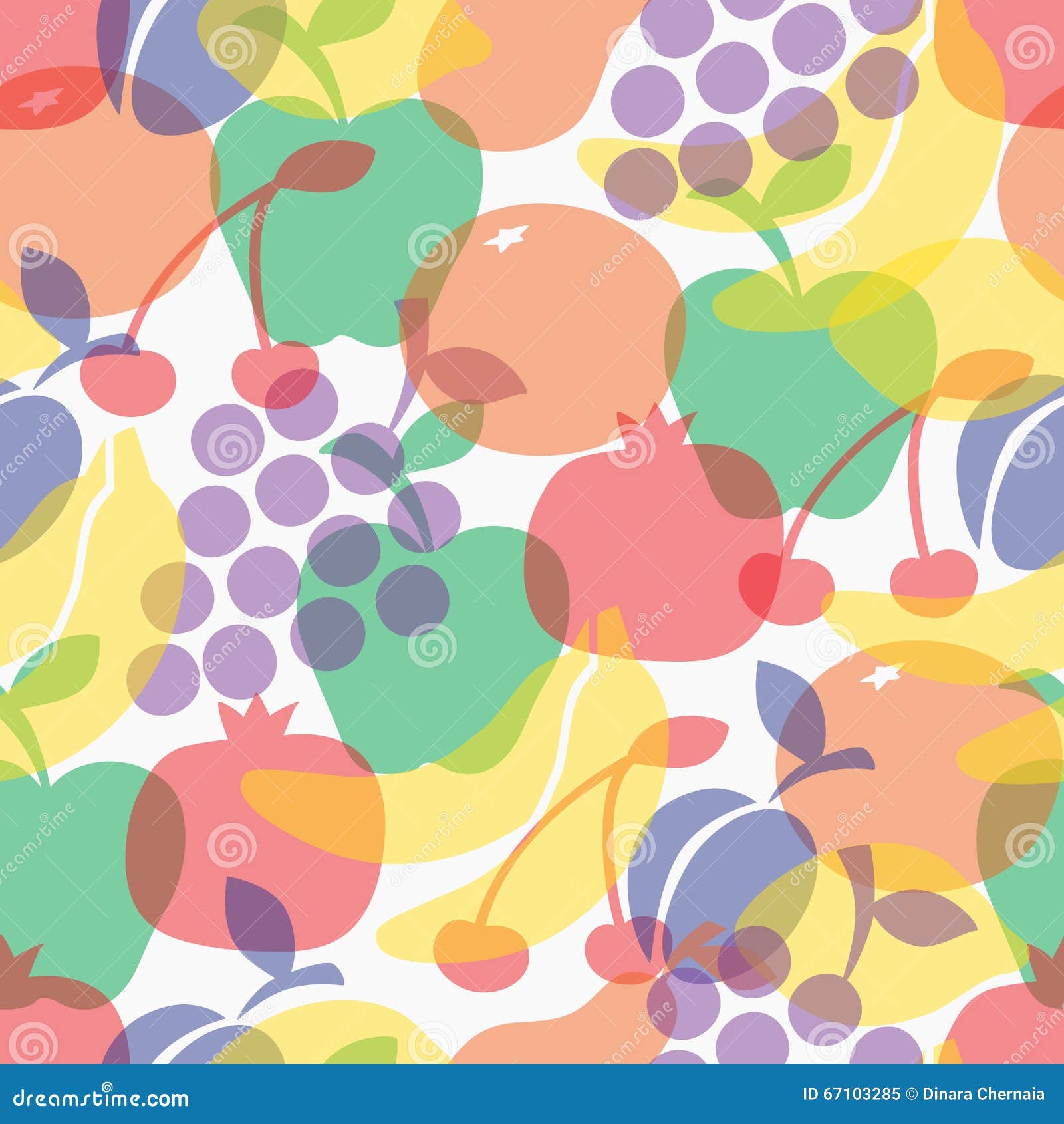 Colorful Fruits Seamless Pattern Stock Vector - Illustration of fresh ...