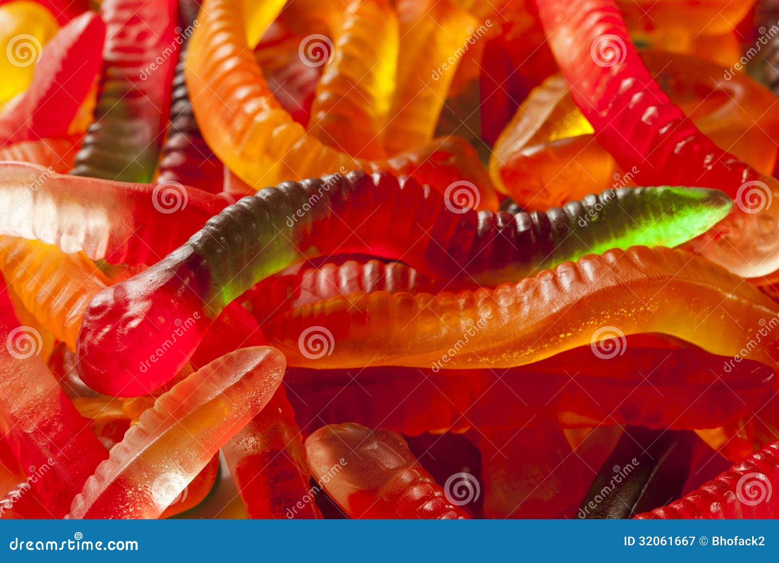 Colorful Fruity Gummy Worm Candy Stock Image - Image of unhealthy ...