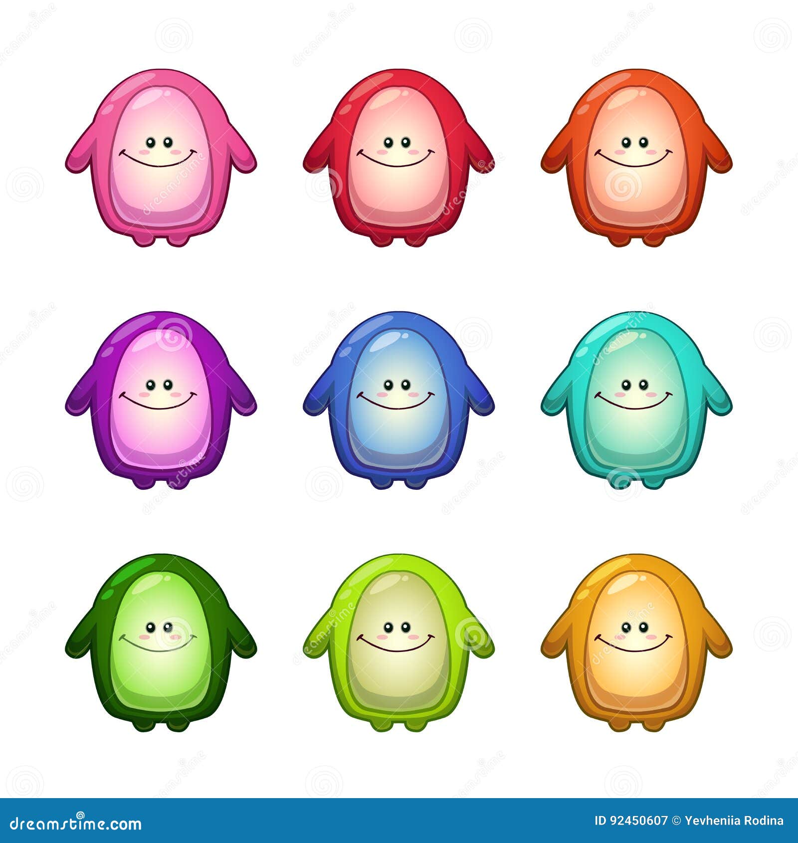 Colorful Funny Monsters Set. Stock Vector - Illustration of icon, alien ...
