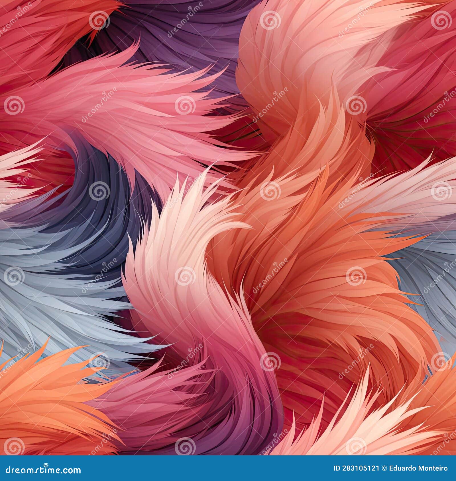 Colorful Furry Fur Pattern with Fine Feather Details (tiled) Stock ...