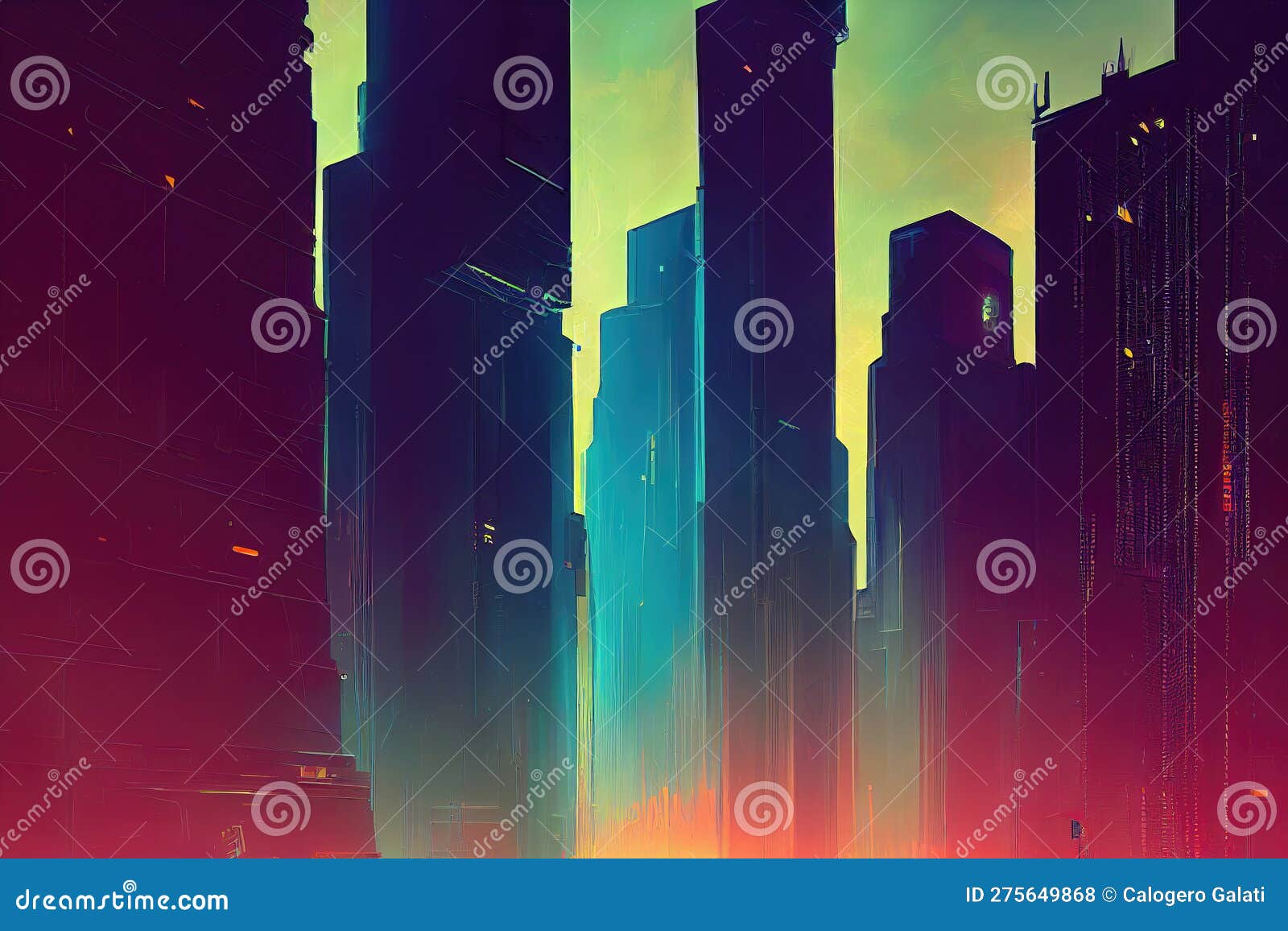 Colorful Future City Building Illustration, Ai Generated Image Stock ...
