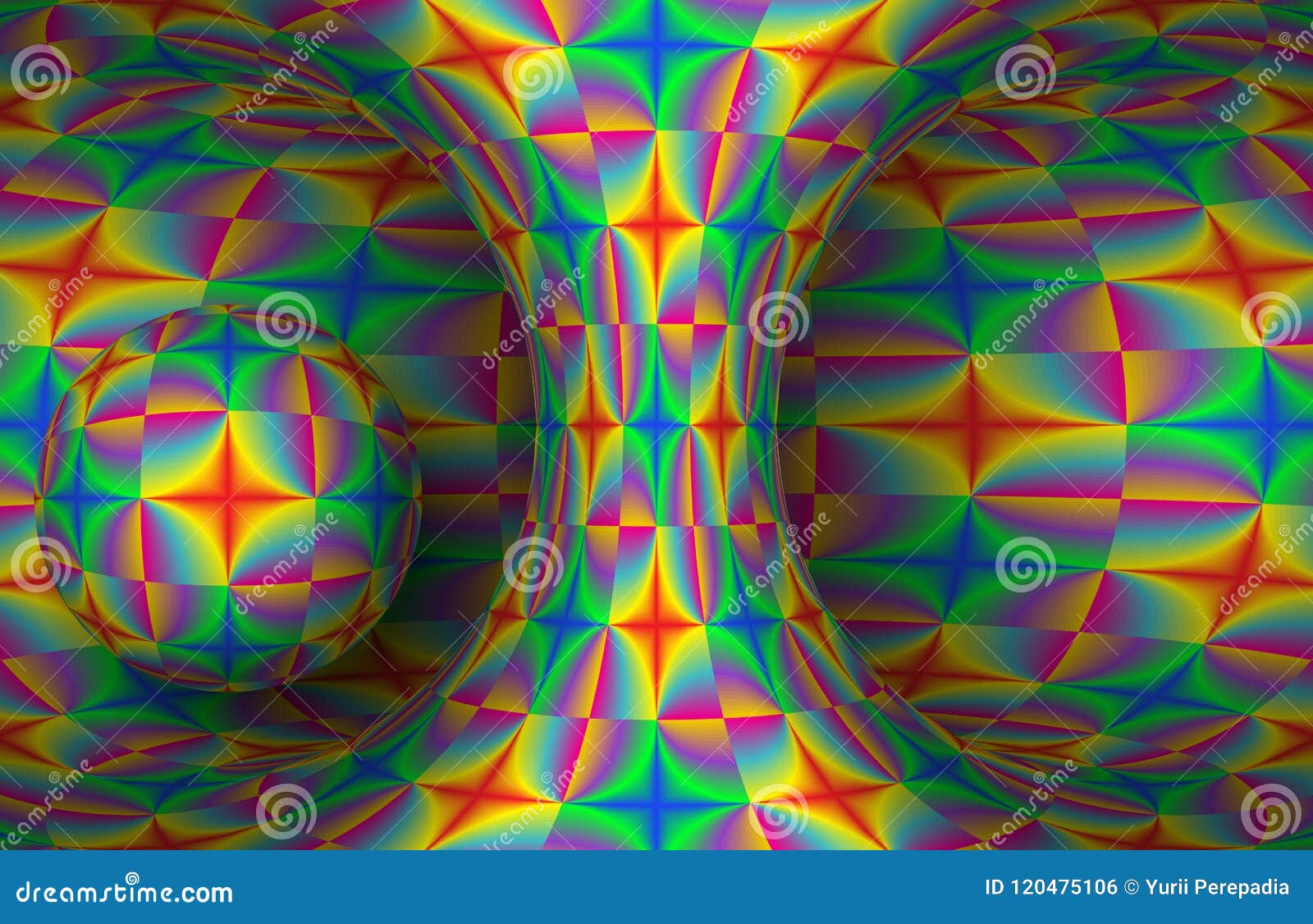Colorful Futuristic Hyperboloid and Sphere. Vector Abstract ...